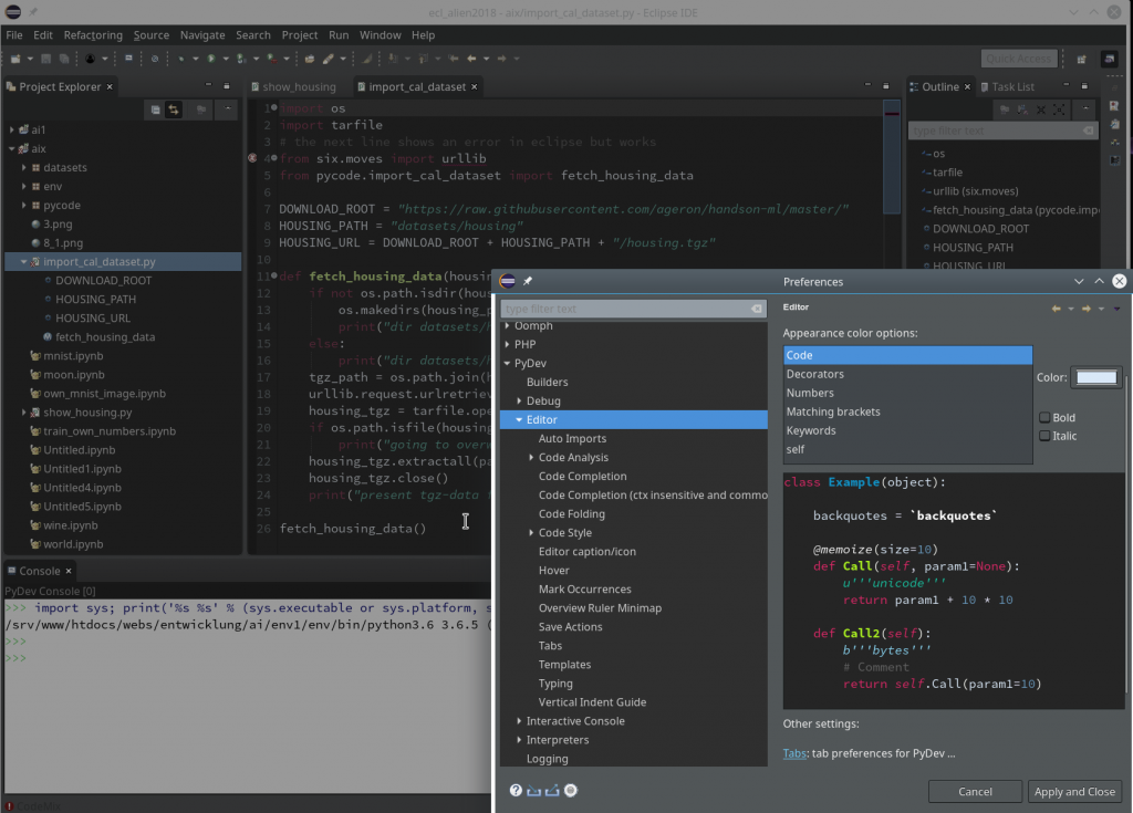 Eclipse, PyDev, virtualenv and graphical output of matplotlib on KDE – I | Linux-Blog – Dr ...