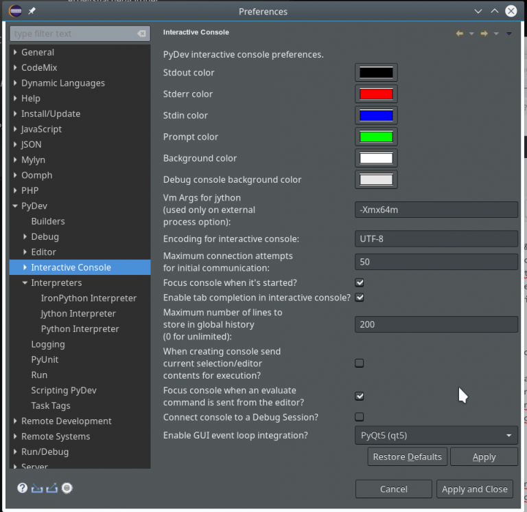 Eclipse Pydev Virtualenv And Graphical Output Of Matplotlib On Kde Ii Linux Blog Dr