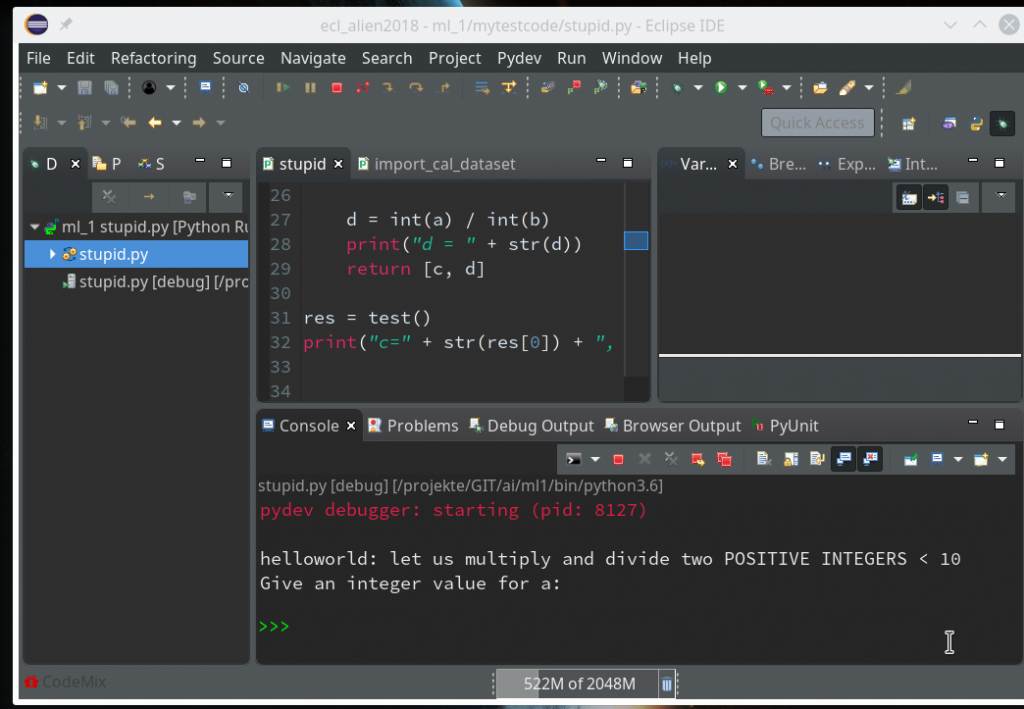 Eclipse Pydev Virtualenv And Graphical Output Of Matplotlib On Kde Iii Linux Blog Dr