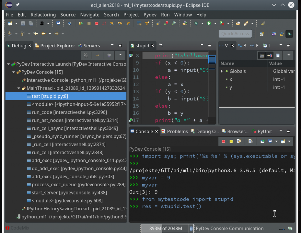 Eclipse Pydev Virtualenv And Graphical Output Of Matplotlib On Kde Iii Linux Blog Dr