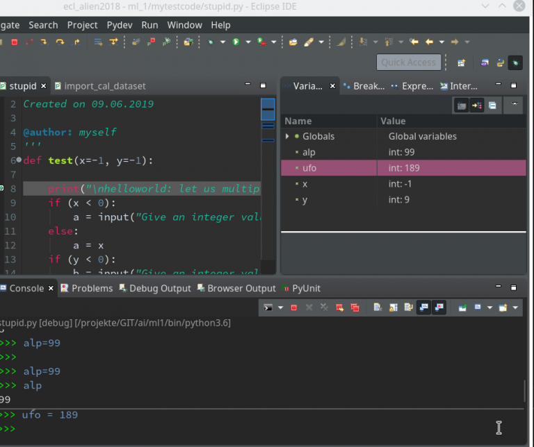 Eclipse Pydev Virtualenv And Graphical Output Of Matplotlib On Kde Iii Linux Blog Dr