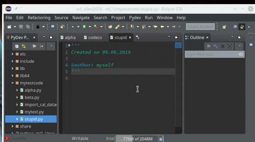 Eclipse Pydev Virtualenv And Graphical Output Of Matplotlib On Kde Iii Linux Blog Dr