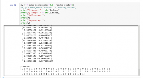 The moons dataset and decision surface graphics in a Jupyter ...